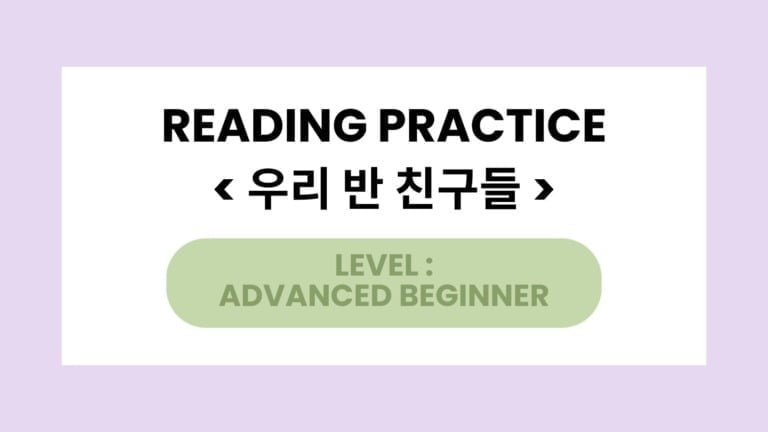 Korean Reading Practice – Beginner Level - Akapinn